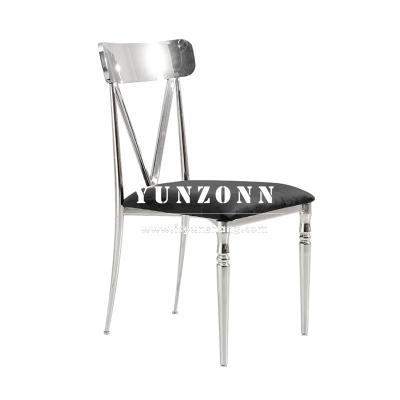China High Back Black Tufted Velvet Dining Chair Stainless Steel Legs Hotel Event Dinning Room SS Furniture Chairs for sale
