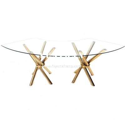 China Multiple Shape Selection Circle Rectangle Ellipse Serpentine Stainless Steel Dining Table Base Wedding Tables for Sale for sale