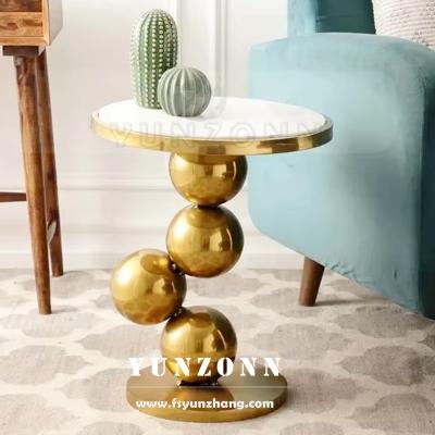 China Customizable Modern Gold Metal Sphere Design Side Table Coffee Table & Console Table for Living Room or Bedroom for sale