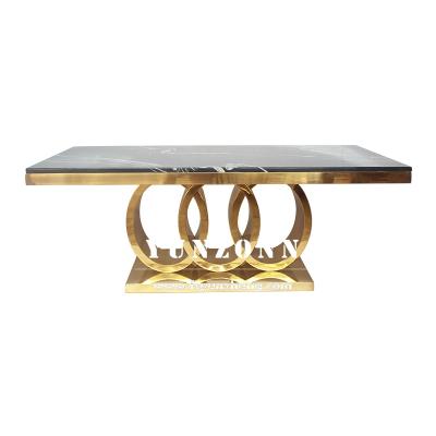 China Customized Size Circles Base Luxury Silver or Golden Natural Stone Top Side Table Salon Centro Metal Coffee Center Table for sale