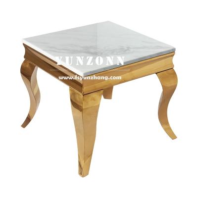 China Modern Luxury Square Side Table With Marble Top Small Volume End Table for Home and Dining Console Tables for sale