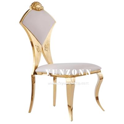 China Foshan Modern White Chivalry Novel Wedding Chair Stainless Steel Banquet Hotel Furniture for sale