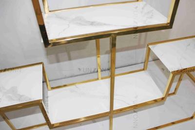 China Antirust Stainless Steel Console Table Tubular Stylish Tea Table Decorative For Living Room for sale