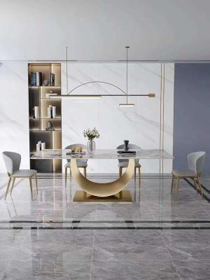 China Modern Rectangular Dining Table Chair Sets Nordic Marble Top Dining Set for sale