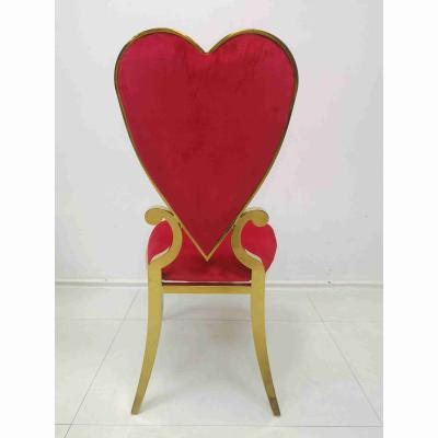 Cina La sedia rossa di banchetto di nozze del cuore della mazza riveste di pelle la mobilia della sala da pranzo del cuscino del velluto in vendita