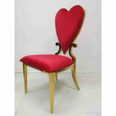 Cina La sedia rossa di banchetto di nozze del cuore della mazza riveste di pelle la mobilia della sala da pranzo del cuscino del velluto in vendita