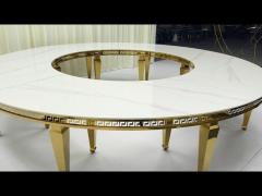 Gold Non Foldable Dining Round Wedding Table 1 Year Warranty