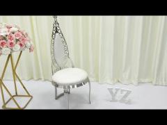 Gold Stainless Steel Commercial Wedding Banquet Chair Leather Velvet