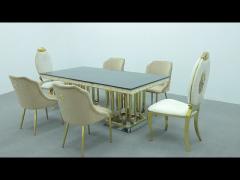 銀製150X90X75贅沢な慰めのダイニング テーブル6のSeaterの緩和されたガラス上