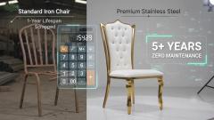 Luxury Golden Stainless Steel Wedding Chairs for Events