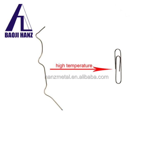 nitinol shape memory paperclip recover when put in hot water