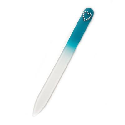China Hot Sale Customized Crystal Design Premium Double Sided Surface Crystal Glass Nail Files and Nail Buffers for sale