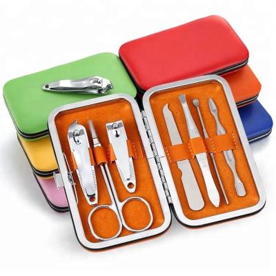China Factory price wholesale nail manicure set custom manicure pedicuare set for 7pcs tools per set for sale