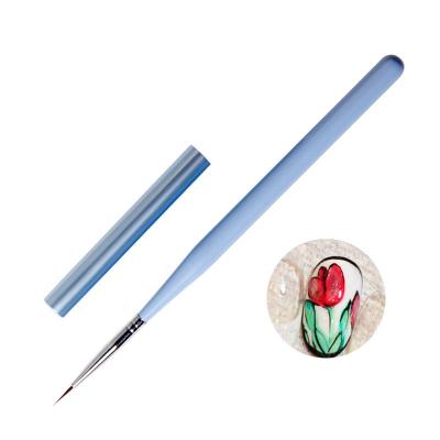 China Factory Sale with High Quality Different Color Wood Handle Liner Nail Brush With Cap for sale
