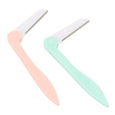 China Light weight Eyebrow Trimmer Folding Eyebrow Razor Shaper for Women, Completely Stainless Steel Grooming Shavers for sale