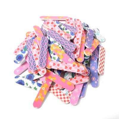 China Mixed patterns design soft touch nail polish file/custom printed mini nail file buffer set sponge kid baby nail file for sale