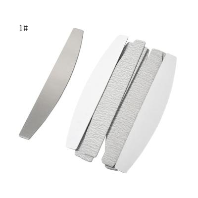 China Durable sandpaper private label half moon 180/240 grit nail file professional metal stainless steel nail file for sale
