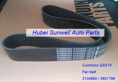 China Cummins QSX15 fan belt 3104860 / 3681796 for sale