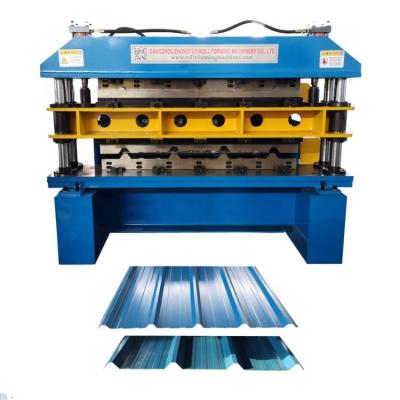 China Hotels Color Steel Double Layer Roofing Sheet Roll Forming Machine for sale