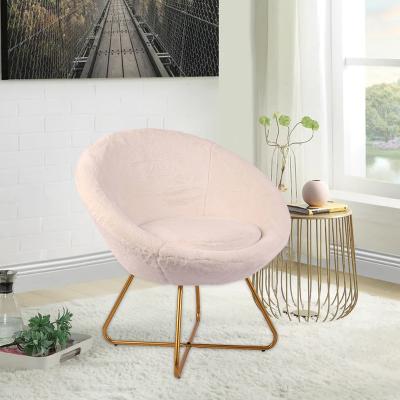 China Modern Armchair Nordic Lounger Tufted Round White Accent Chairs for sale