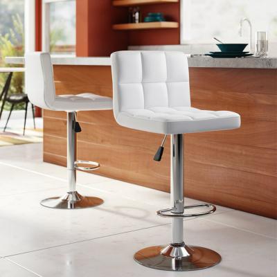 China Nordic modern leather bar stool customized Italian modern minimalist synthetic swivel living room color for sale