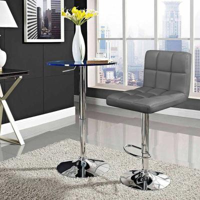 China Leather Kitchen Counter Bar Stool Modern High Waist Bar Chairs Gray Bar Stools for sale