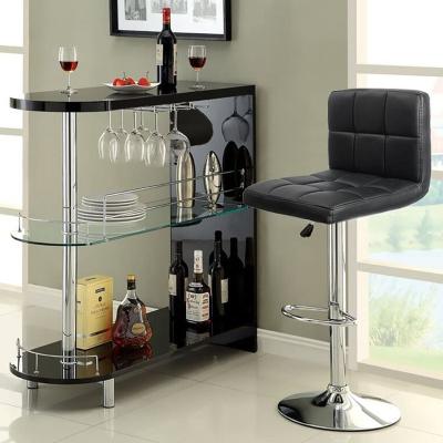 China Modern PU Leather Adjustable Leather Club Fashion Home Cheap Bar Stool With Back for sale