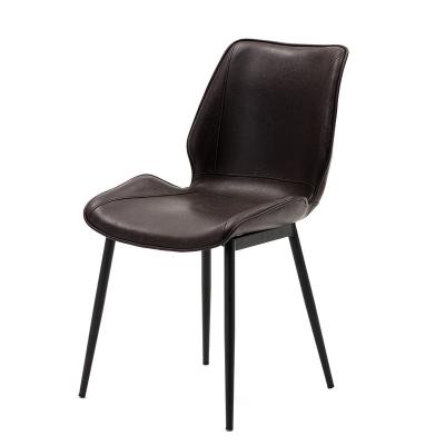 China European Black Luxury Nordic Synthetic Modern Design Dining Chair Leather Shell Dining Chair for sale