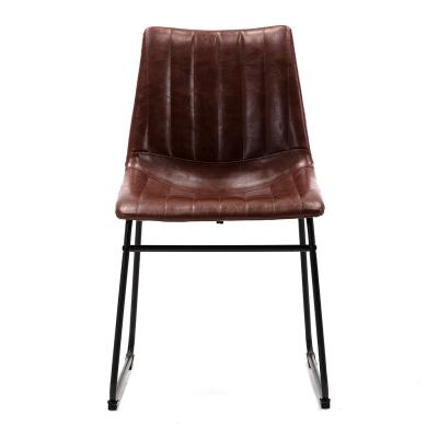 China Luxury Wholesale Cheap Modern Synthetic Leather Langfang Metal Leg Family Kitchen Table Chair Set Dining for sale