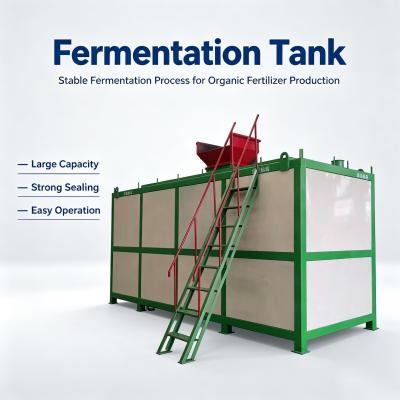 China Automatic Box Type Manure Fermentation Tank for 10-hour Harmless Treatment with 80-110℃ High Temperature Sterilization and 10-30㎡ Footprint for sale
