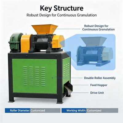 China Dry Granulation System Roller Press Pelletizer with Dry Granulation Process High Balling Rate and One-Step Forming for sale