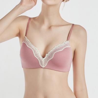 China Breathable Ultra-Soft Elastic Seamless Jelly Sports Bra Wireless Jelly Strip Lacy Sports Bra for Daily Lounge for sale