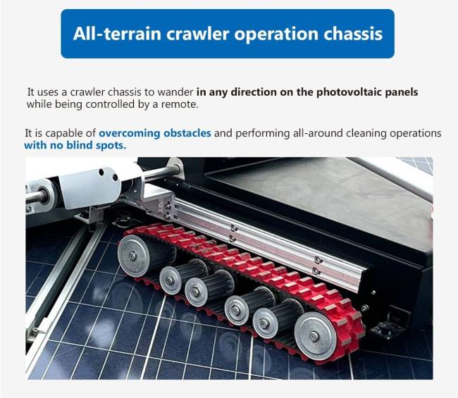 High-Performance Solar Panel Cleaning Equipment with Track Crawl Quick Cleaning Rolling Brush and Nozzles