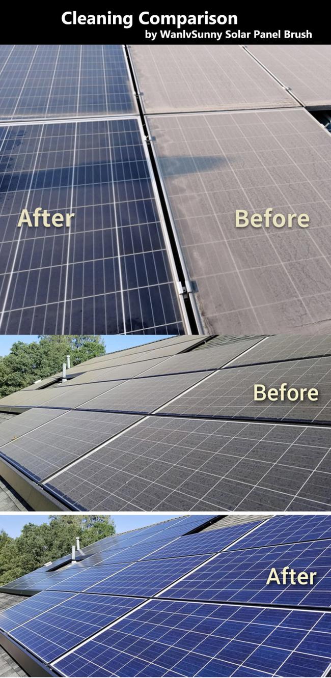 Automatic Solar Panel Cleaning Rotating Electric Water Fed Pole Solar Cleaning Brush with 3.5m 5.5m 7.5m Telescopic Pole/Rod