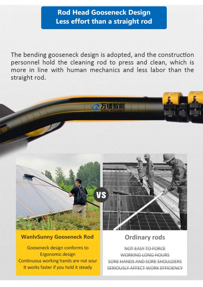 Goose Neck Design Solar Panel Pressure Washer Water Spray Cleaning Machine