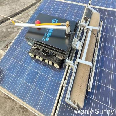 China Solar Panel Cleaning Equipment with Track Crawl Quick Cleaning Rolling Brush and Nozzles for sale