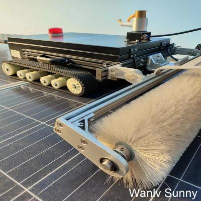 China Solar Panel Cleaning Equipment with Track Crawl Quick Cleaning Rolling Brush and Nozzles for sale