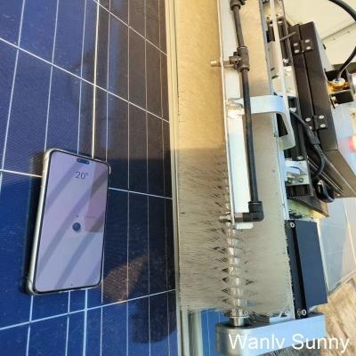 China Solar Panel Cleaning Equipment with Track Crawl Quick Cleaning Rolling Brush and Nozzles for sale