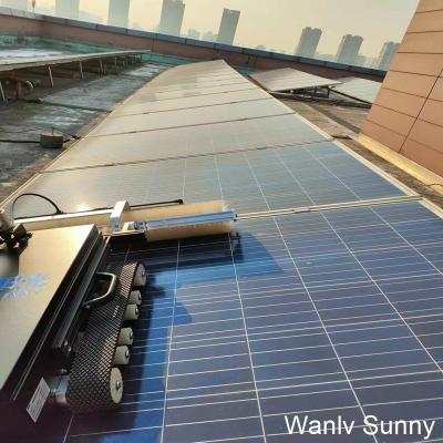 China Solar Panel Cleaning Equipment with Track Crawl Quick Cleaning Rolling Brush and Nozzles for sale