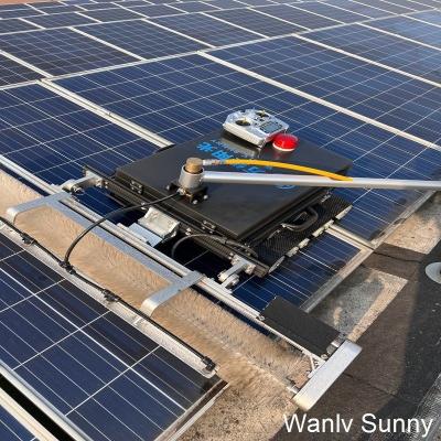 China Solar Panel Cleaning Equipment with Track Crawl Quick Cleaning Rolling Brush and Nozzles for sale