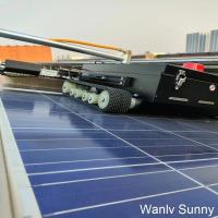 China 24V Smart Solar Panel Cleaning Robot Remote Control 1.1m Rolling Brush for sale