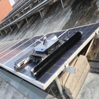 China Solar Panel Cleaner Robot Semi-Automatic 1200mm Width High Efficiency Cleaning Machine for sale
