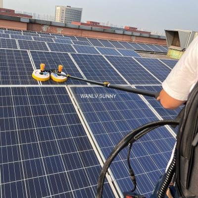 China PV Module Solar Panel Cleaning Double Head Extensional Cleaning Robot with Rotary Brush for sale