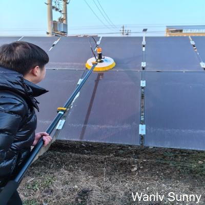 China Pólo telescópico de carbono de cabeça única ajustável para limpeza personalizada de painéis solares à venda
