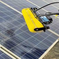 China Lithium Battery Powered Rolling Brush PV Panel Cleaning Machine 3.5m Rod Length for sale