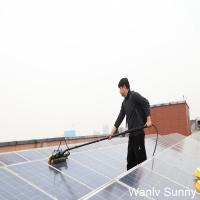 China Lithium Battery Powered Rolling Brush PV Panel Cleaning Machine 3.5m Rod Length for sale