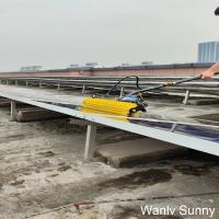China Lithium Battery Powered Rolling Brush PV Panel Cleaning Machine 3.5m Rod Length for sale