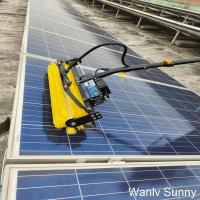 China Lithium Battery Powered Rolling Brush PV Panel Cleaning Machine 3.5m Rod Length for sale