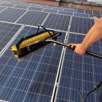 China Solar Panel Cleaning Machine 6m Brush Width Labor Saving Scrubbing Equipment for sale