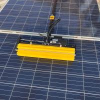 China 5.5M Telescopic Pole Backpack Battery Powered Rolling Brush Solar Panel Cleaner for sale